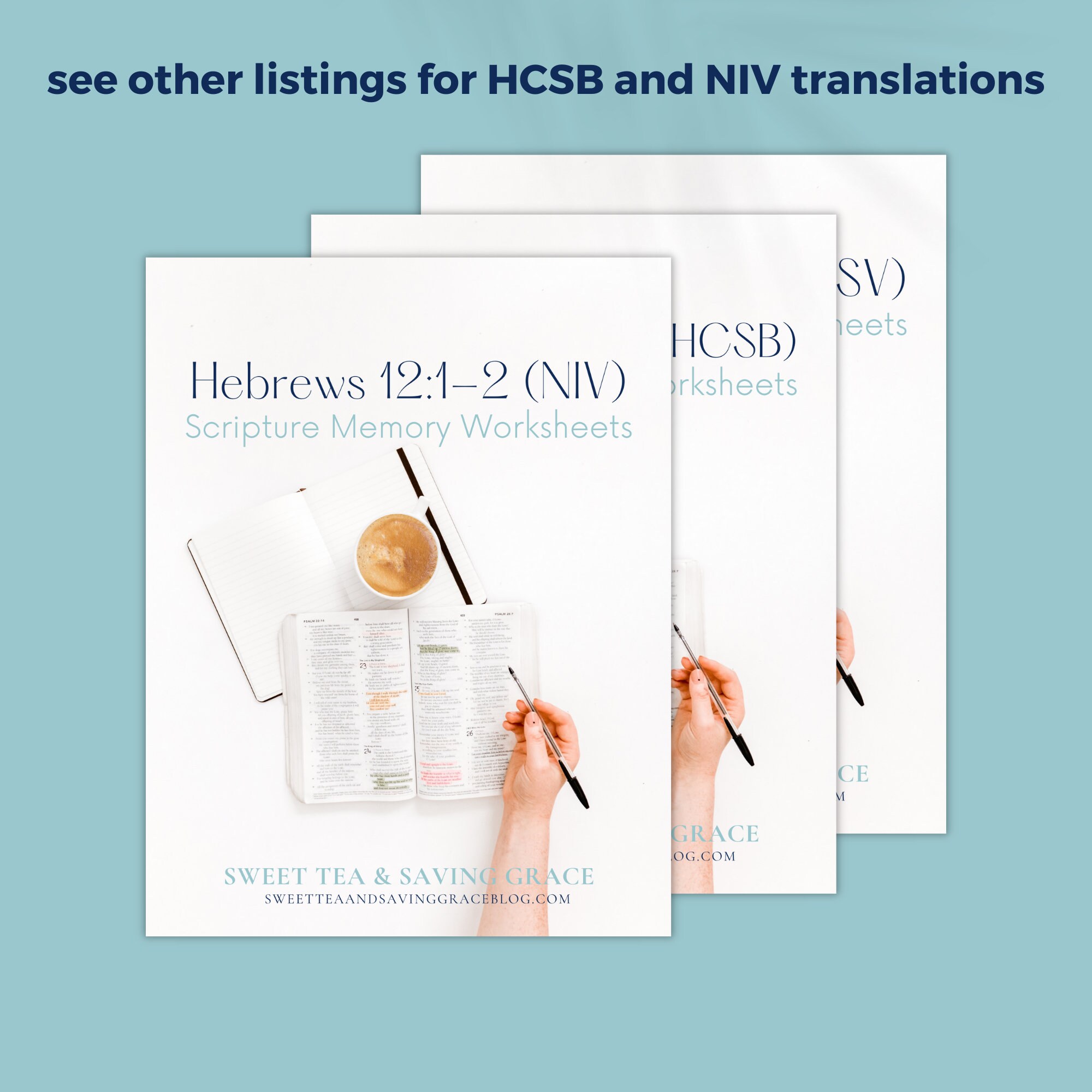 ESV Scripture Memory Worksheets Hebrews 12:1-2 Bible Study Tools Bible ...