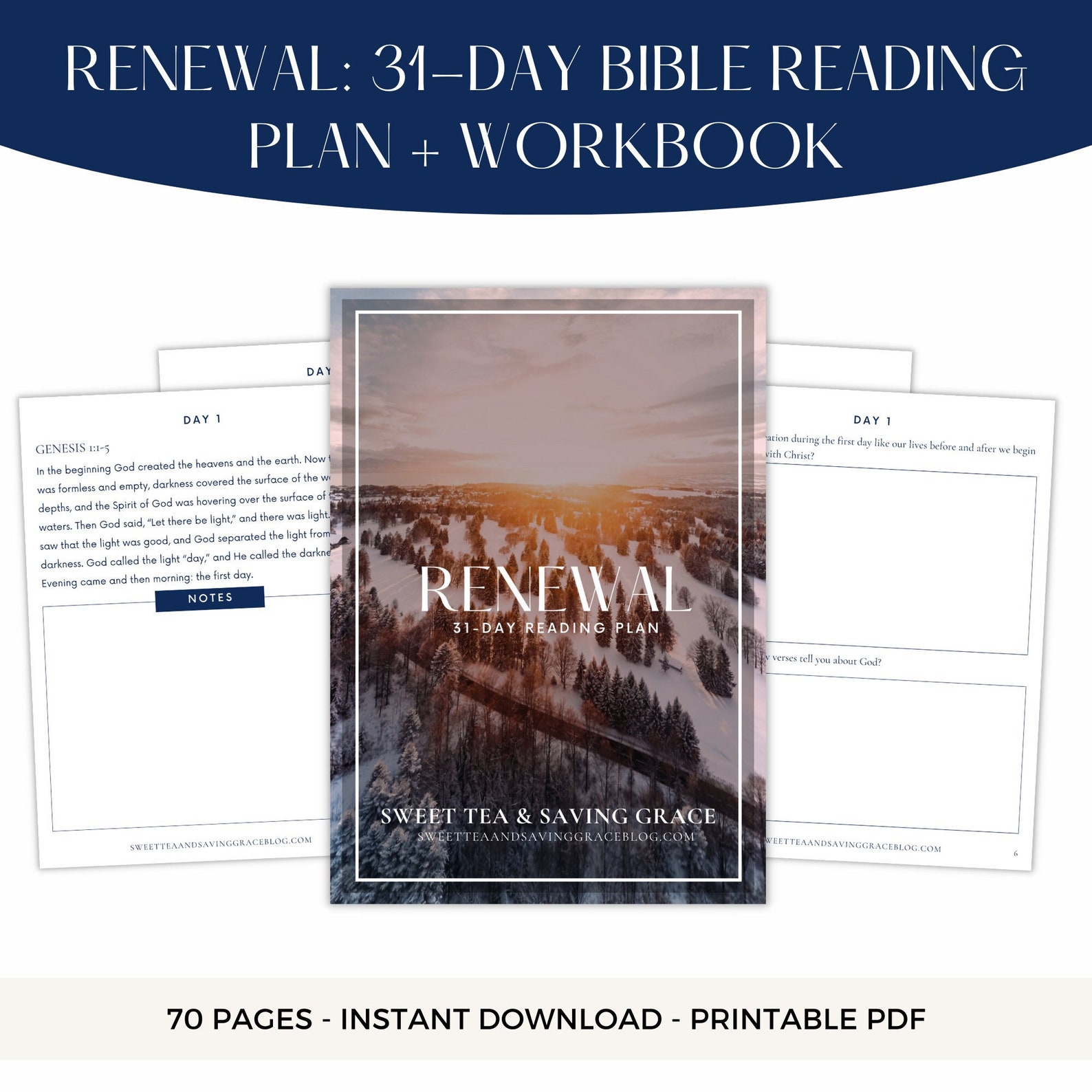 Renewal 31-day Bible Reading Plan Workbook Daily Devotion Bible Study ...