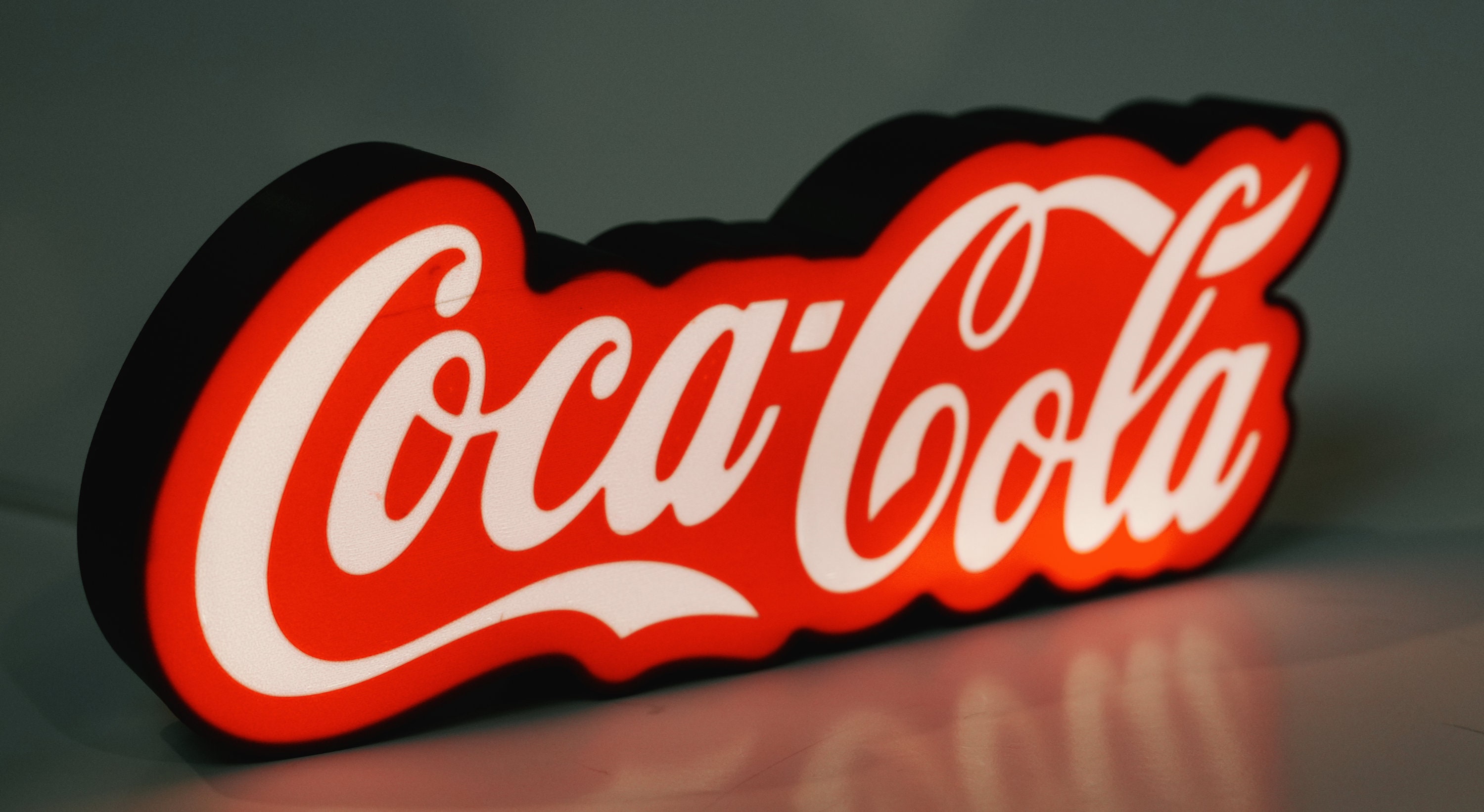 Coca Cola 3D Printed Lightbox LED Classic Red White Birthday Gift Idea ...