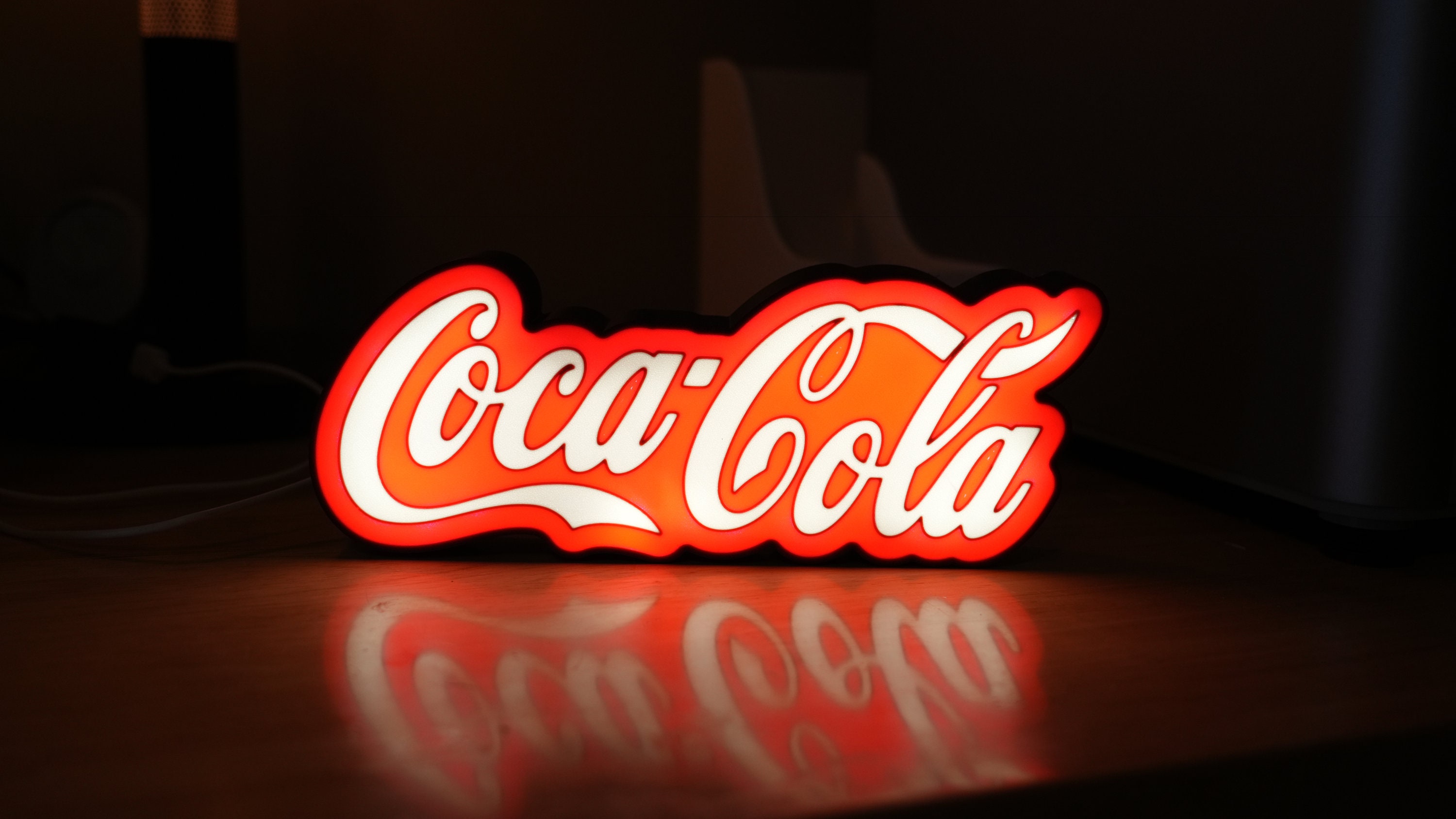 Coca Cola 3D Printed Lightbox LED Classic Red White Birthday Gift Idea ...