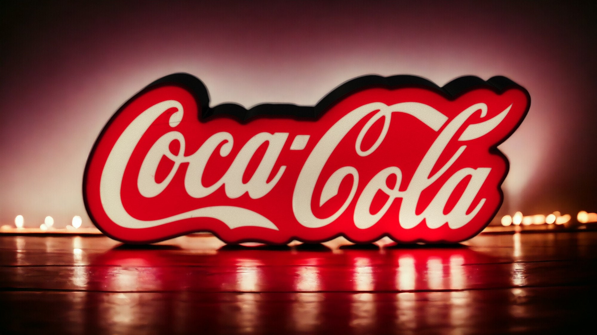 Coca Cola 3D Printed Lightbox LED Classic Red White Birthday Gift Idea ...