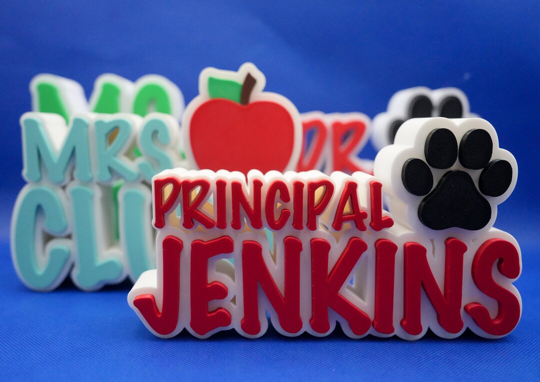 Principal Personalized Name Plate School Colors Name Plate Customized ...