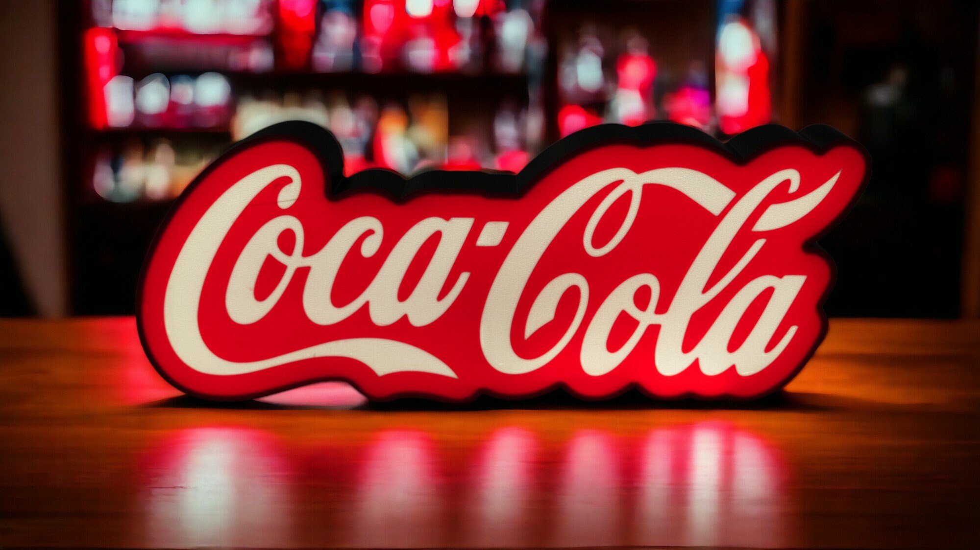 Coca Cola 3D Printed Lightbox LED Classic Red White Birthday Gift Idea ...