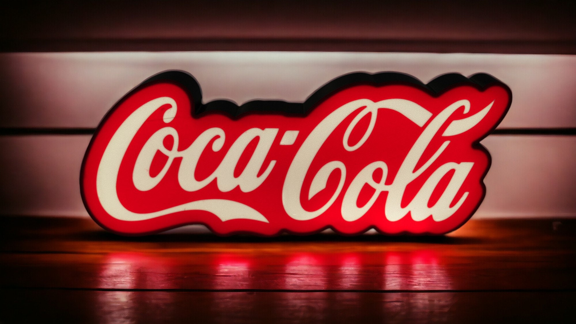 Coca Cola 3D Printed Lightbox LED Classic Red White Birthday Gift Idea ...