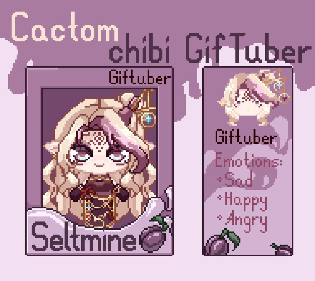 Custom Chibi Giftuber | Animated Pixel Pngtuber | Giftuber Model ...