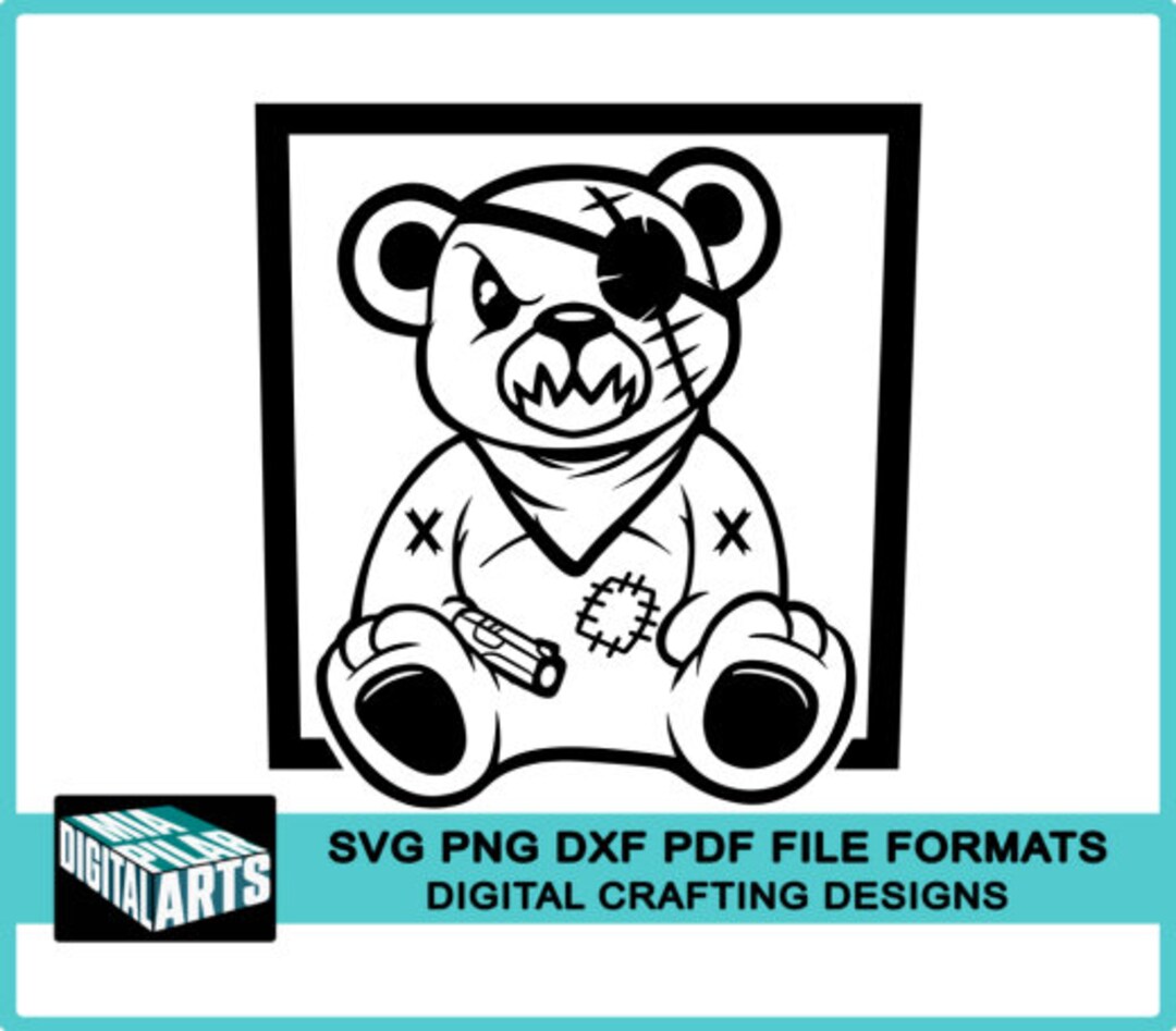 Evil Teddy Shirt Svg,svg Dxf Pdf Png Files,cut Files,cricut Cut Files ...