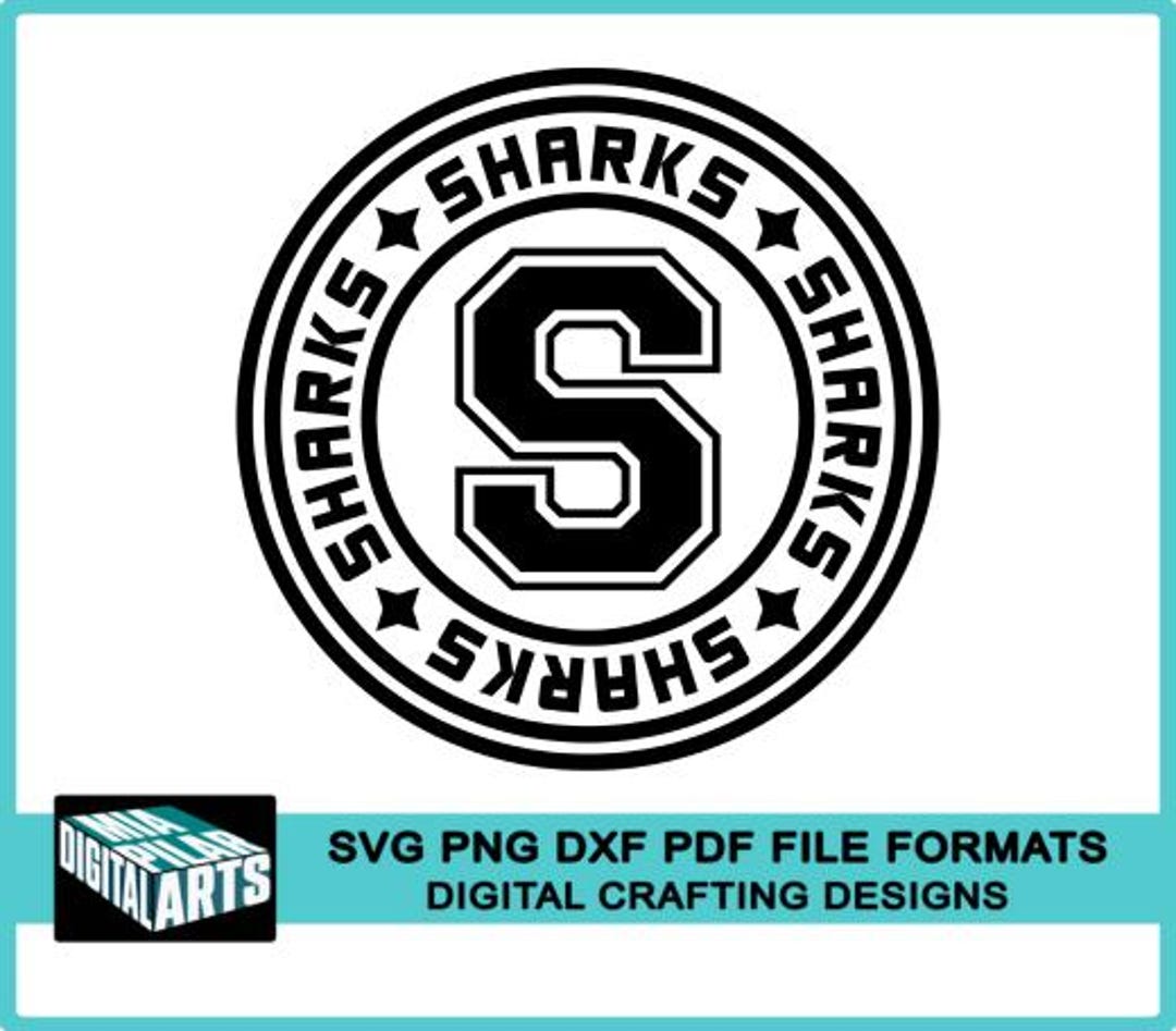 Sharks T-shirt Svg,svg Dxf Pdf Png Files,cricut Cut File,silhouette ...