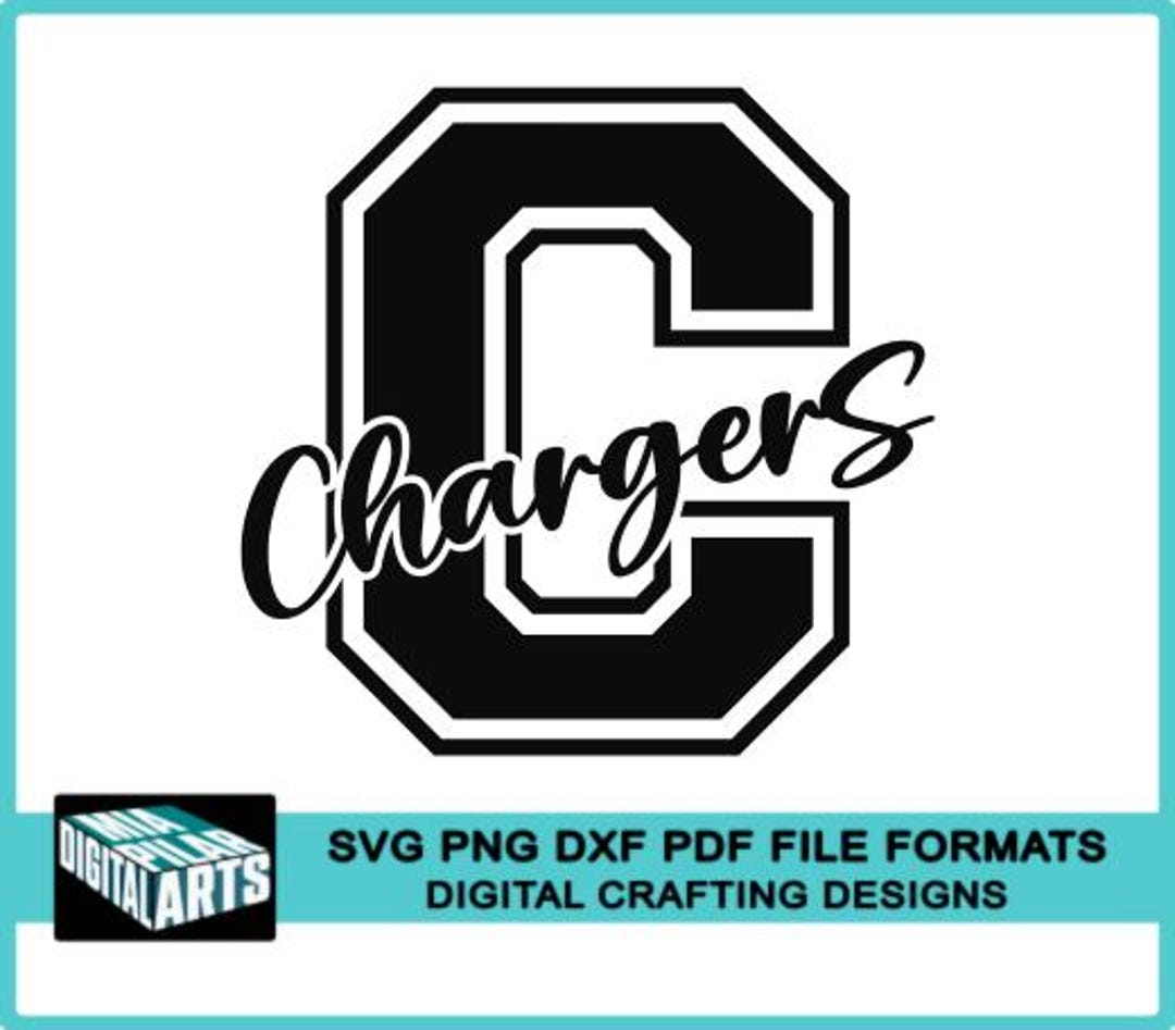 Chargers Svg,svg Dxf Pdf Png Files,cricut,silhouette,mascot School ...