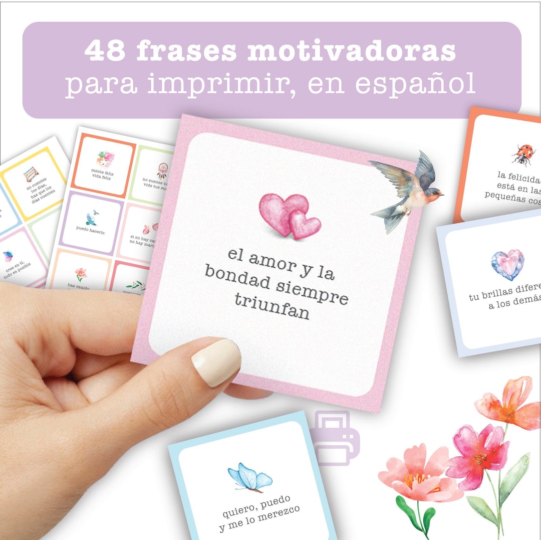 Cards With Phrases / 48 Positive Messages to Print - Etsy