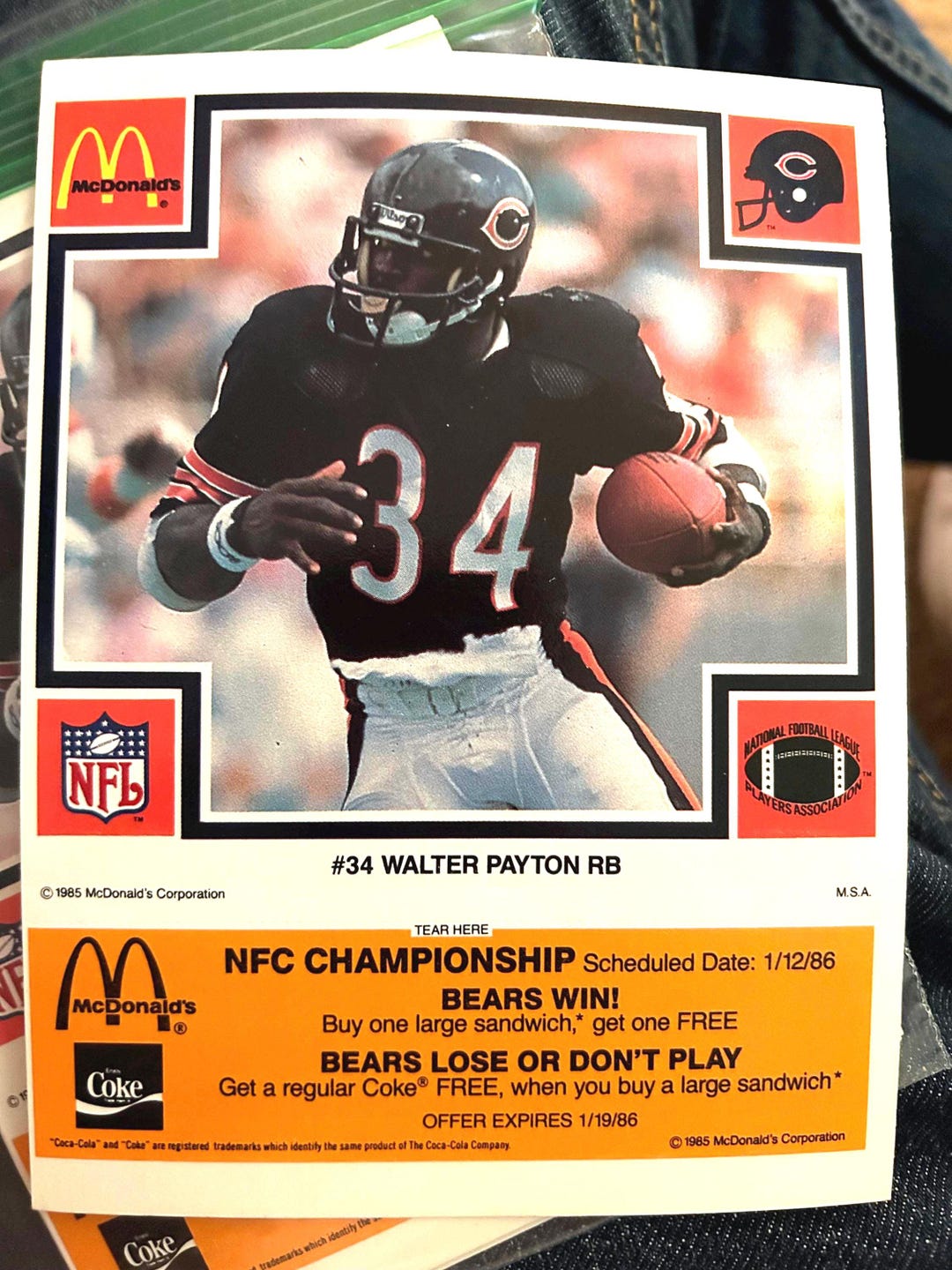 1985 Chicago Bears Special Edition Nfl/mcdonalds Collectors Cards - Etsy