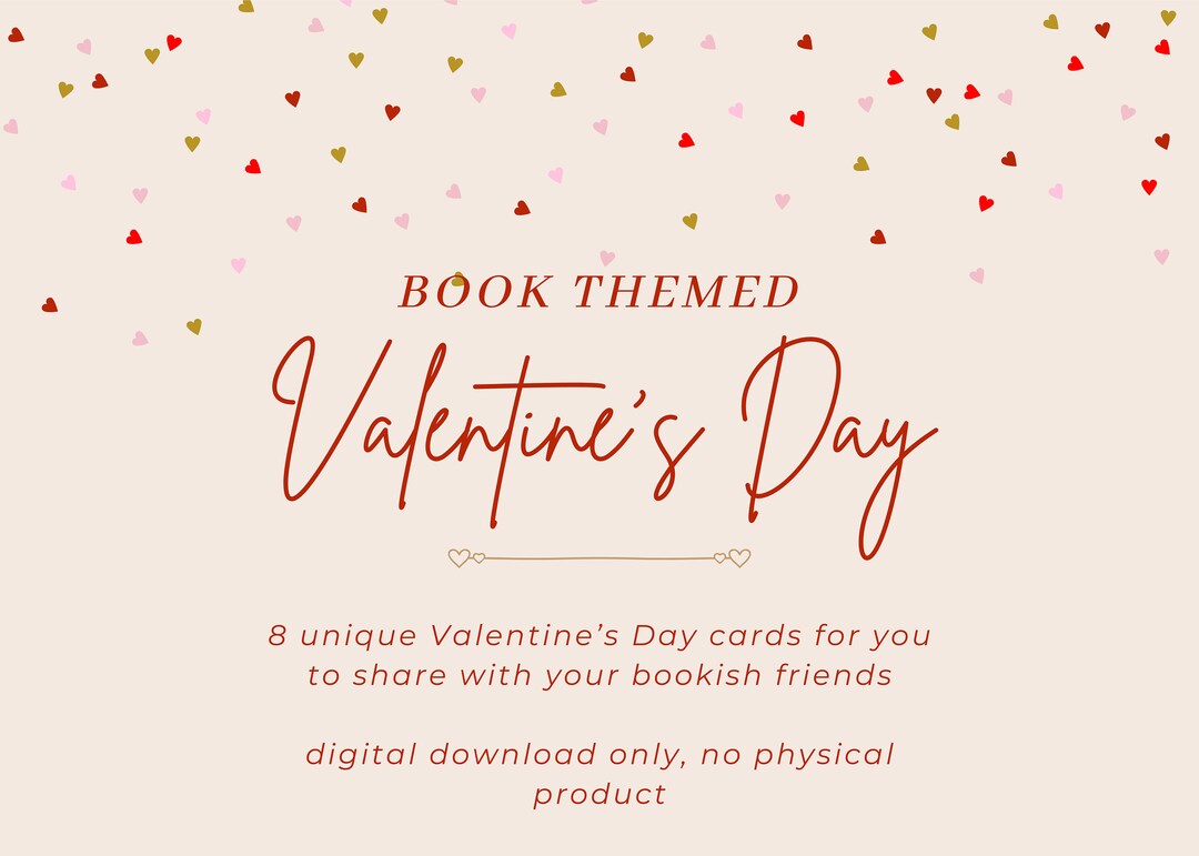 Book Themed Digital Valentines Day Cards - Etsy
