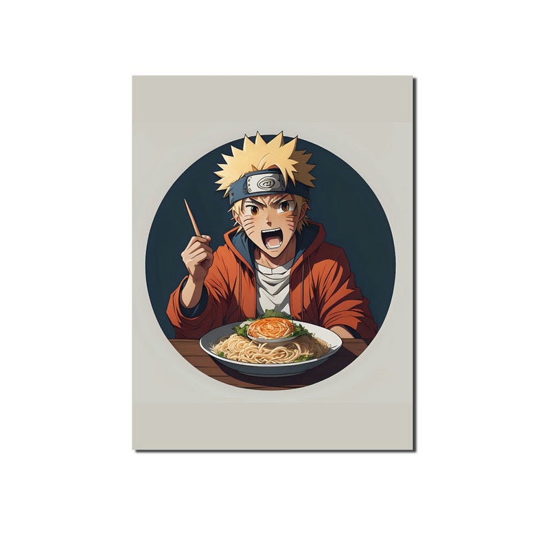 Naruto Eating Ramen Fan Art Poster Minimalist Movie Poster Retro ...