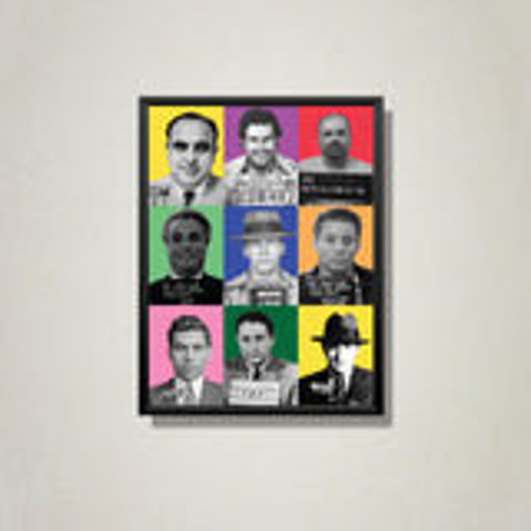 Gangster Mugshots Poster Criminal Portraits Vintage Crime Poster Retro ...