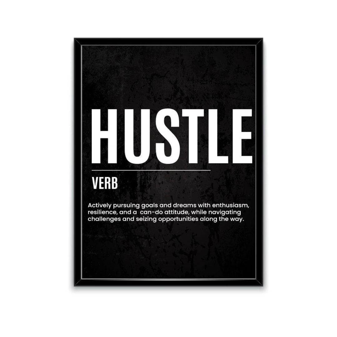 Hustle Definition Poster Motivational Wall Art Grind Inspiration Print ...