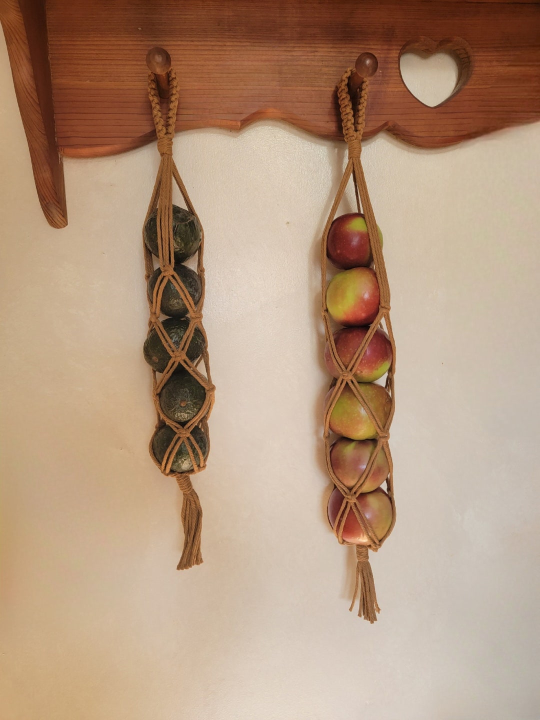 Produce Hanger, Macrame Food Holder, Apple Organizer, Onion Hanger ...