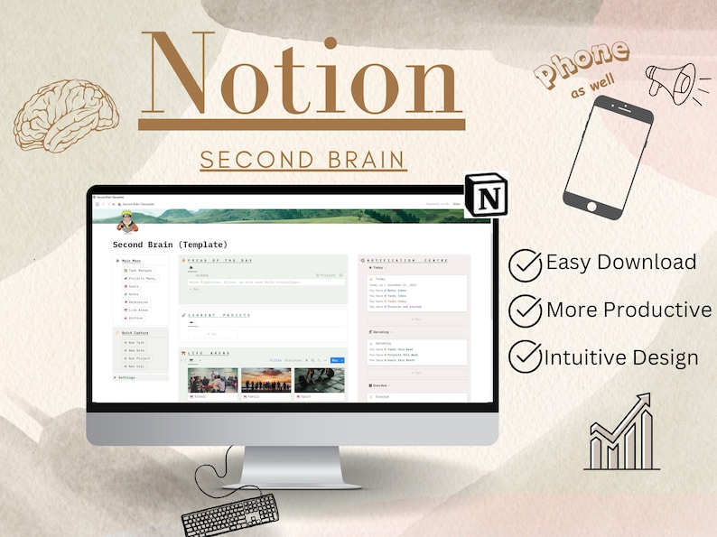 Notion Second Brain Template - Etsy
