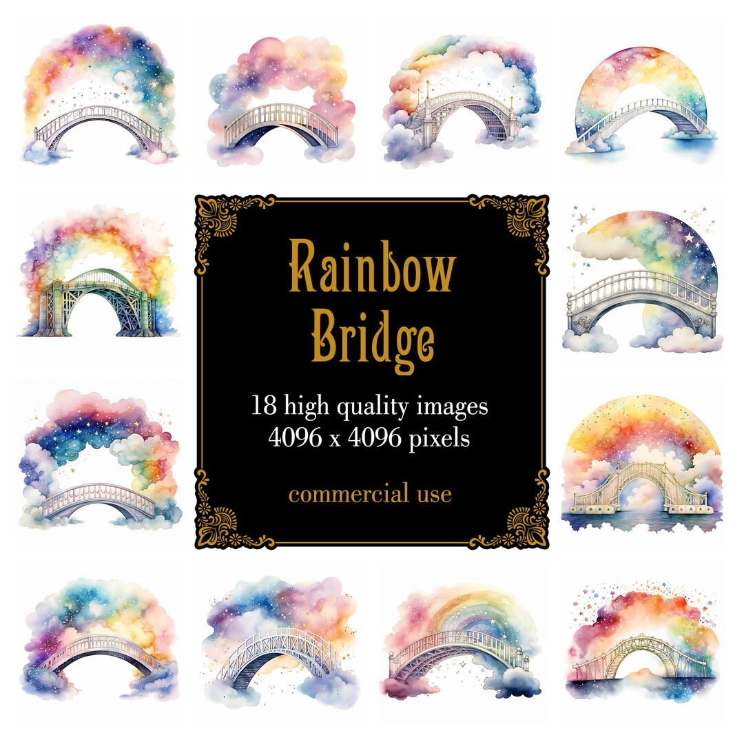 Rainbow Bridge Clip Art, Digital Planners, Junk Journals, Memory Book ...