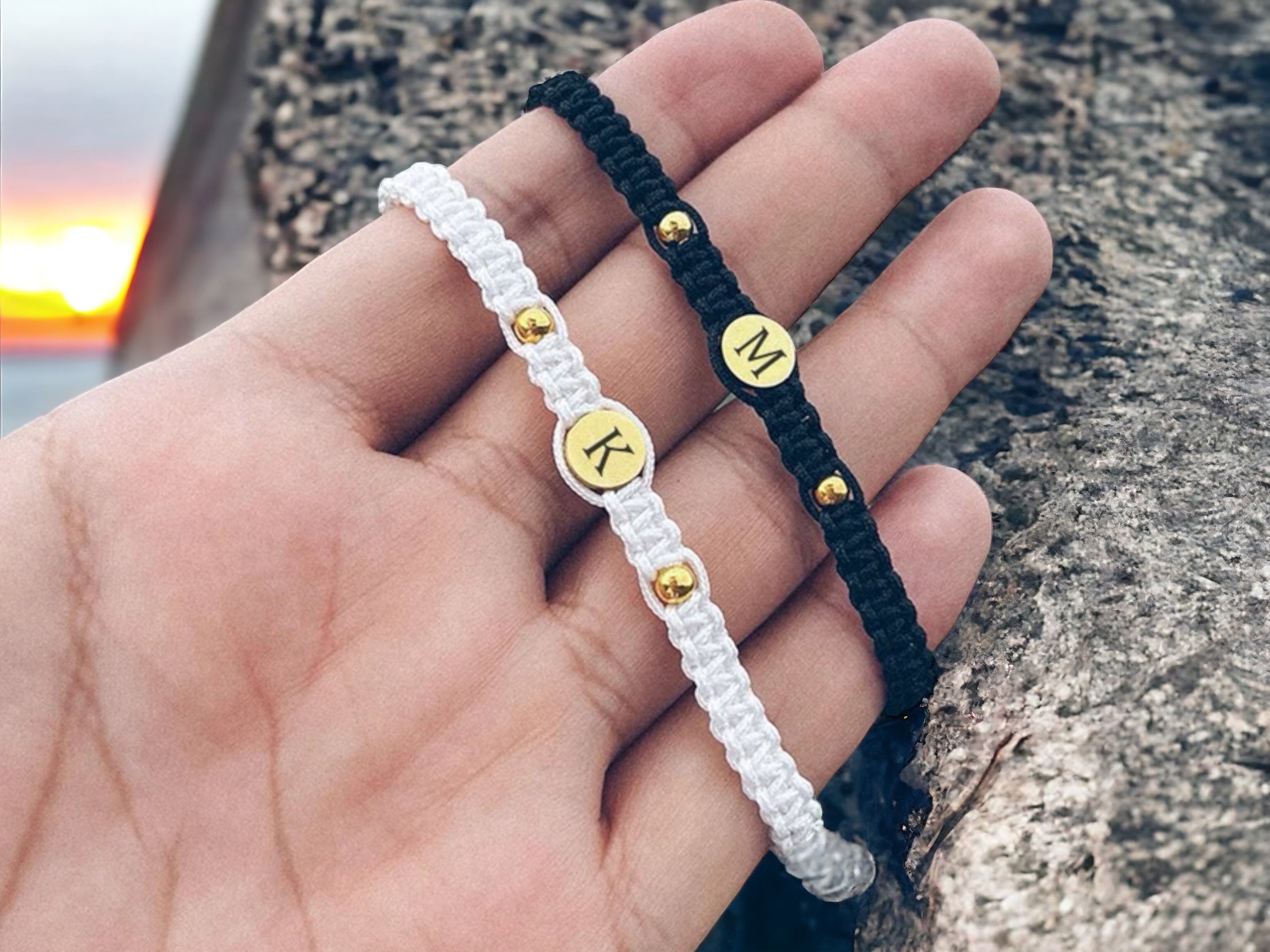 Personalized Couple Bracelets, Custom Partners Initial Bracelets Gift ...