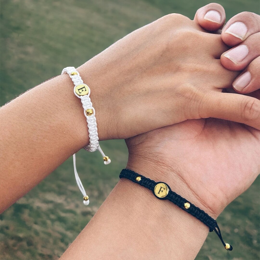Personalized Couple Bracelets, Custom Partners Initial Bracelets Gift ...