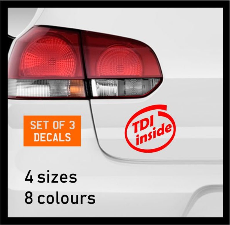 TDI Inside Diesel Car Decals / Stickers Set of 3 - Etsy