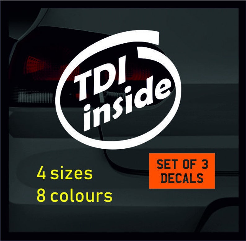 TDI Inside Diesel Car Decals / Stickers Set of 3 - Etsy