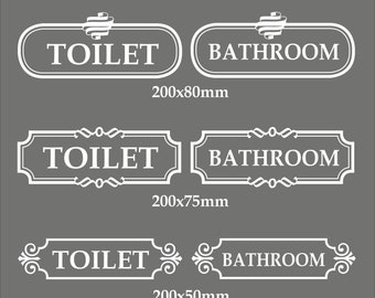 Toilet Decal Set of 2 Bathroom Toilet Tile Sticker Toilet Seat Cover ...