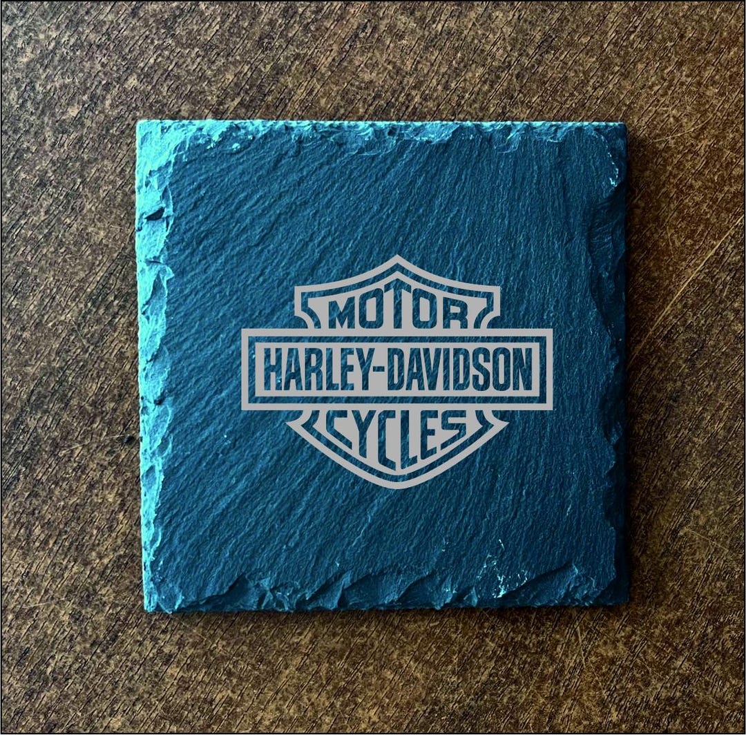 Slate Coasters Harley Davidson Custom Slate Coasters, Engraved Gift - Etsy
