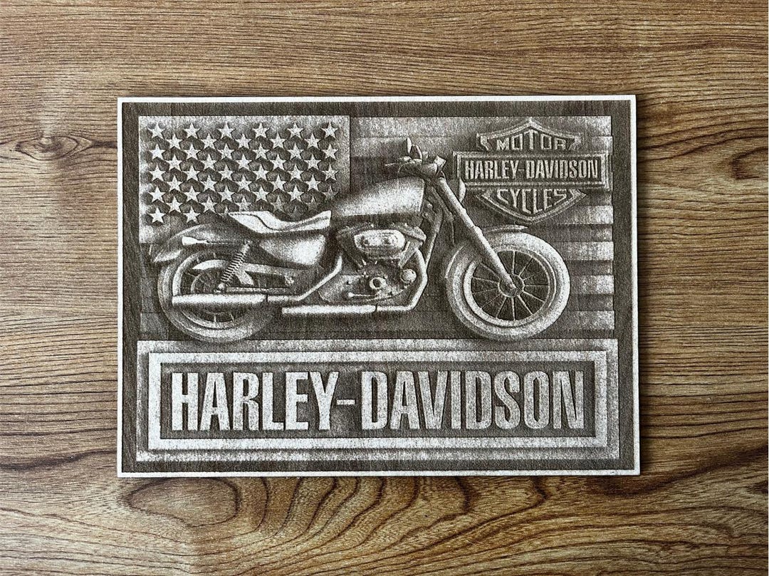Harley Davidson Laser Engraved Art - Etsy