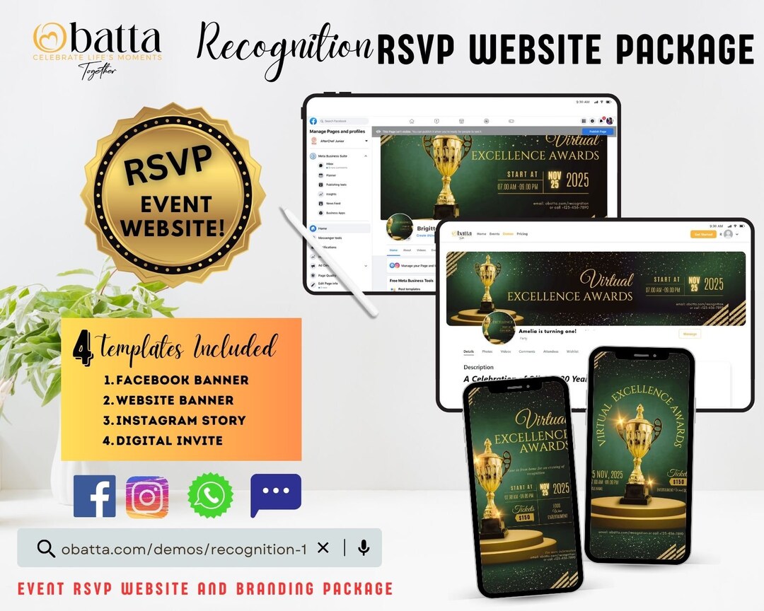 Recognition Party Invitation Event RSVP Website With Branding Package ...