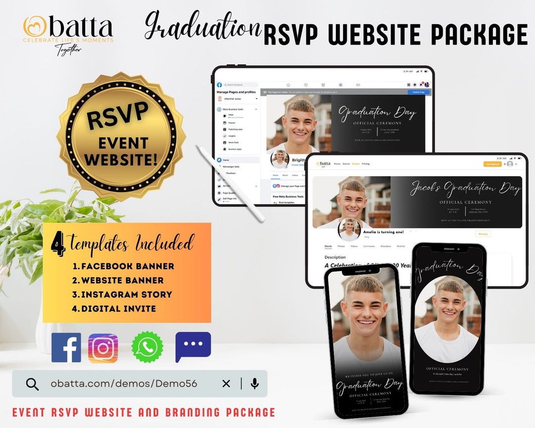 Graduation Invitation 2024 Template Event RSVP Website With Branding ...
