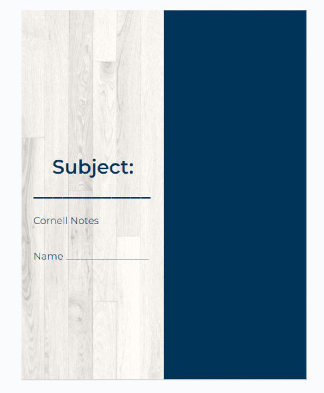 Digital Notebook - Cornell Notes Style - Etsy