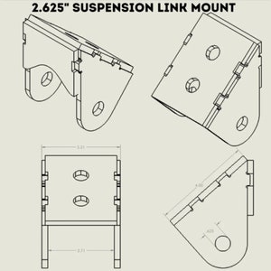 2.625" Suspension Link Mount DXF Files - 1802.fabricationcompany - Etsy