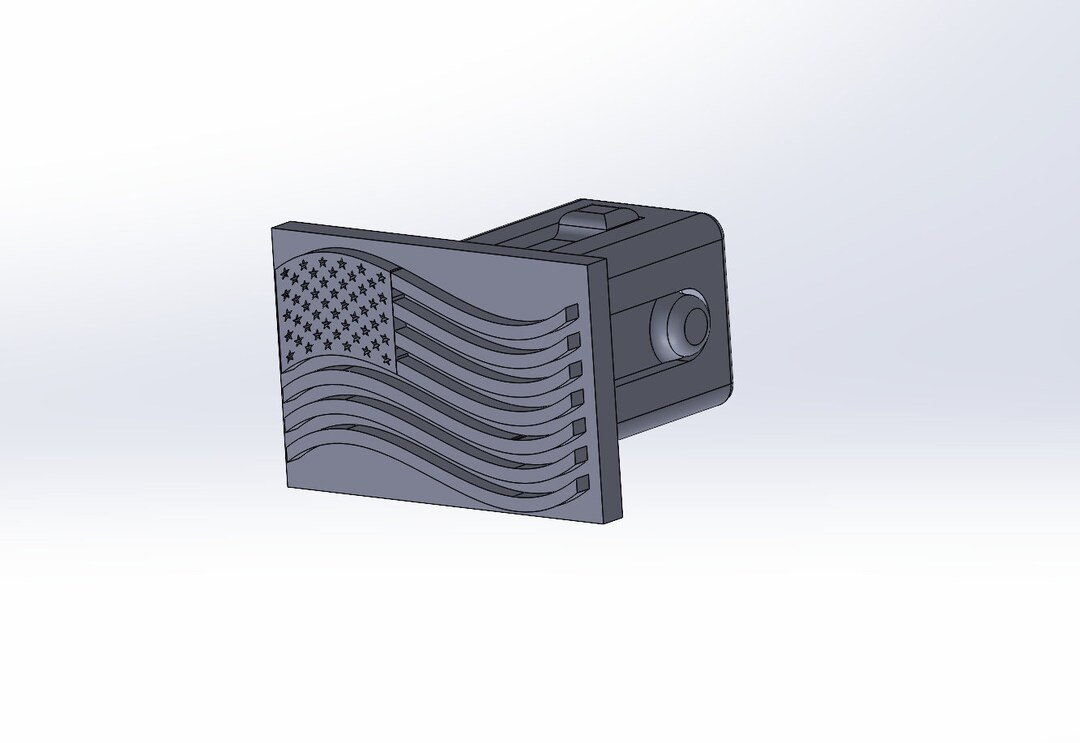 USA (curved) Trailer Hitch Cover STL for 2" Hitches (autolock- No ...