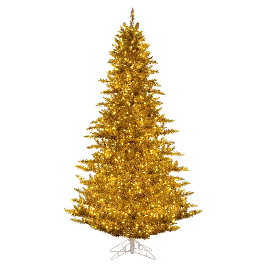 2' Gold Tinsel Artificial Tabletop Christmas Tree - Etsy
