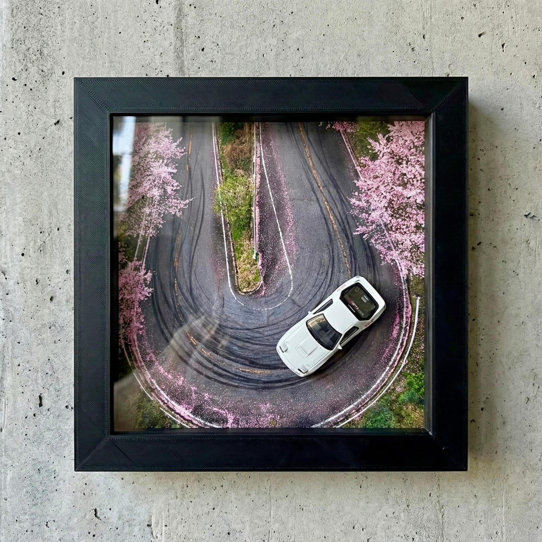 Sakura Drift 1/64 Diorama Wall Art - Touge Mountain Pass Hairpin ...