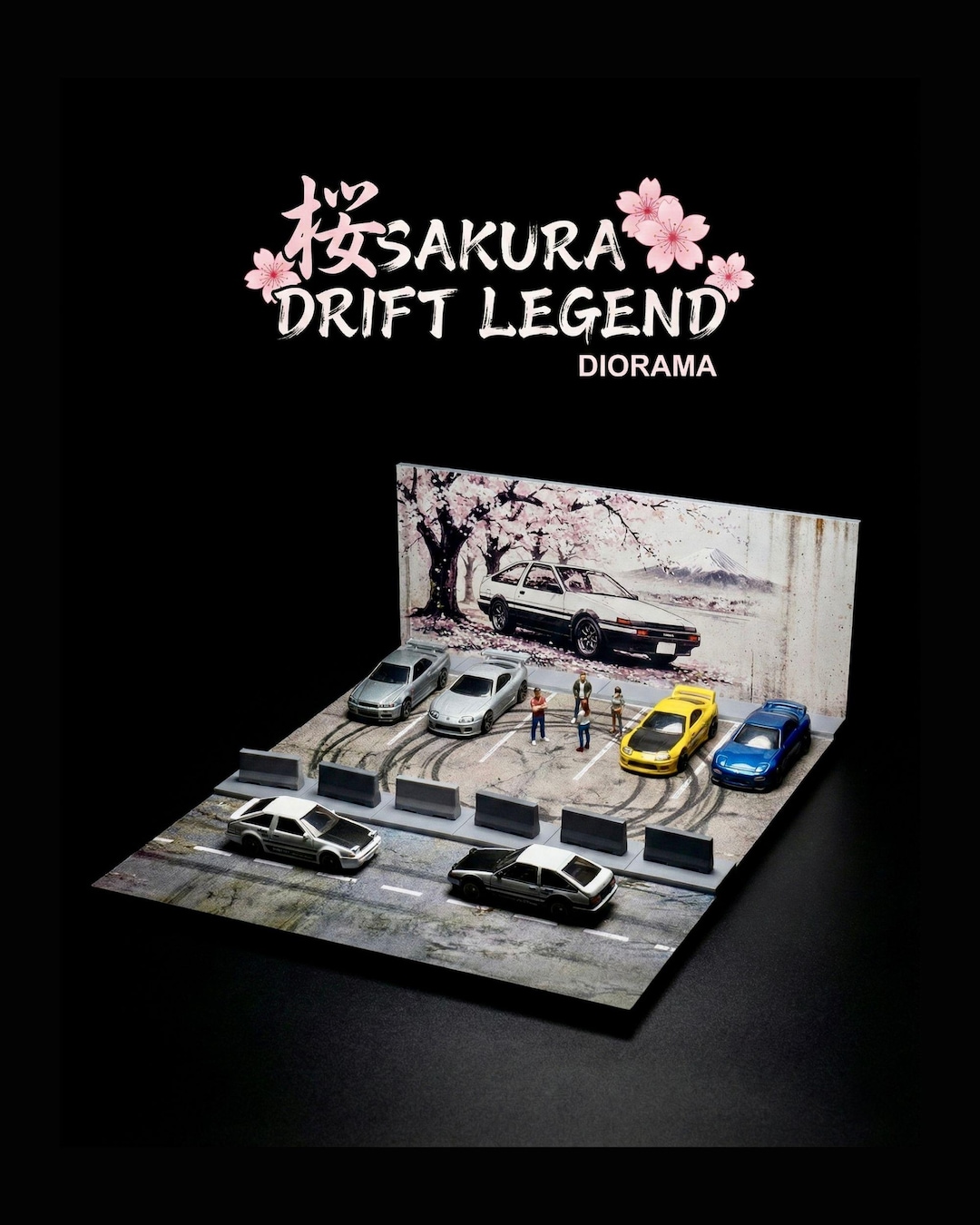 1/64 JDM Drift Diorama | Sakura Mountain Pass Display Base - Etsy