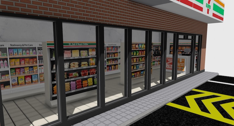 1/64 Scale JDM Konbini Diorama STL, Convenience Store Street Scene ...