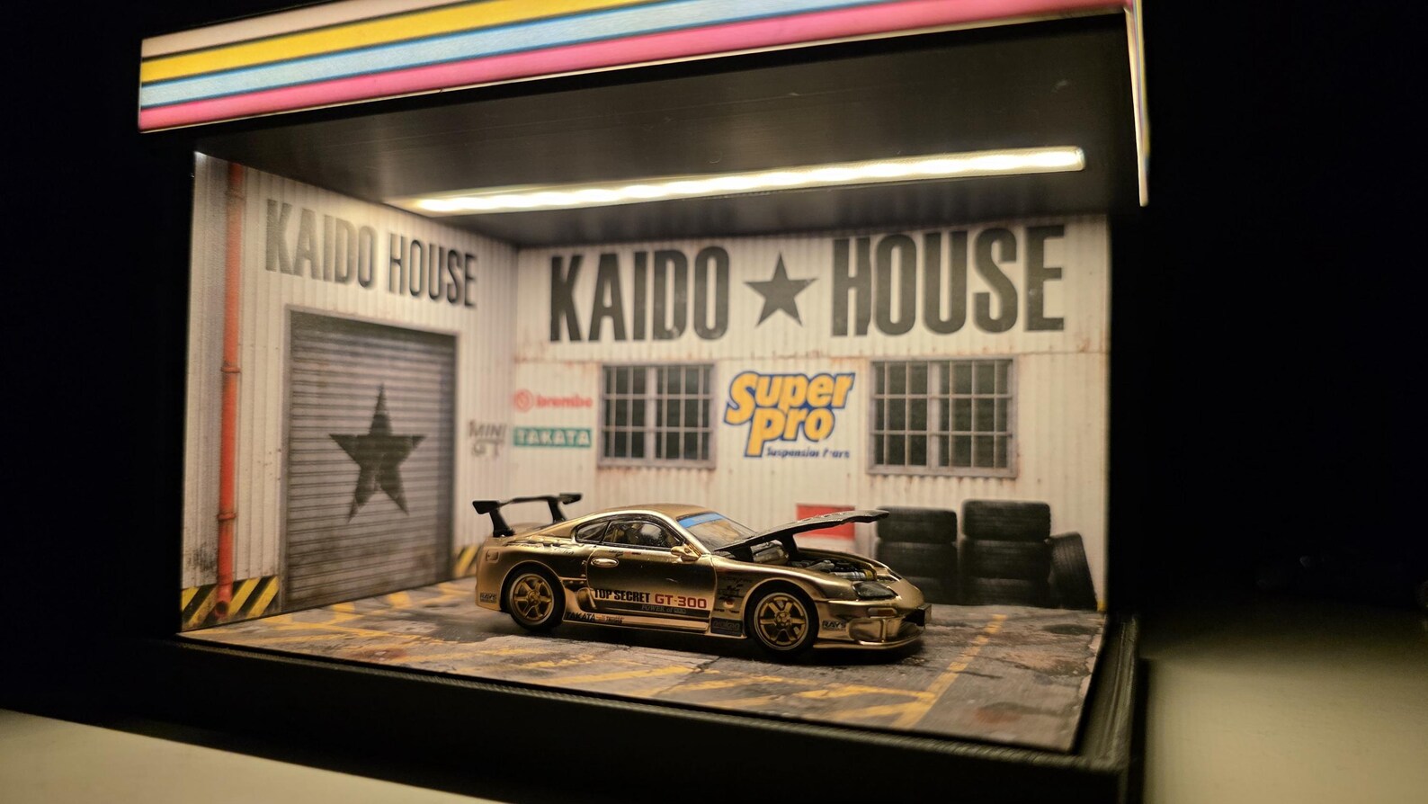 1/64 JDM Garage Diorama – Kaido House Edition With LED & Acrylic Cover ...