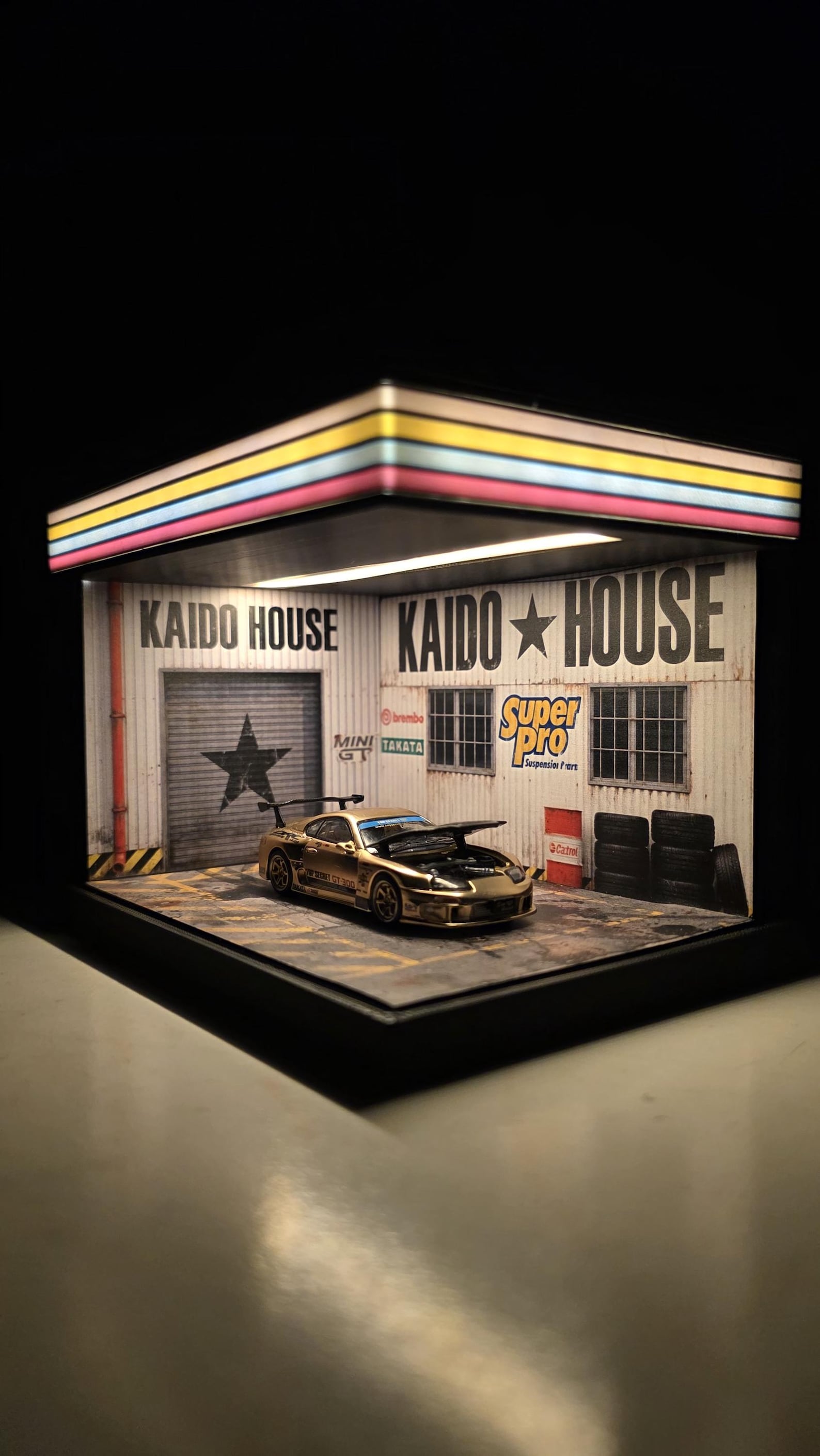 1/64 JDM Garage Diorama – Kaido House Edition With LED & Acrylic Cover ...