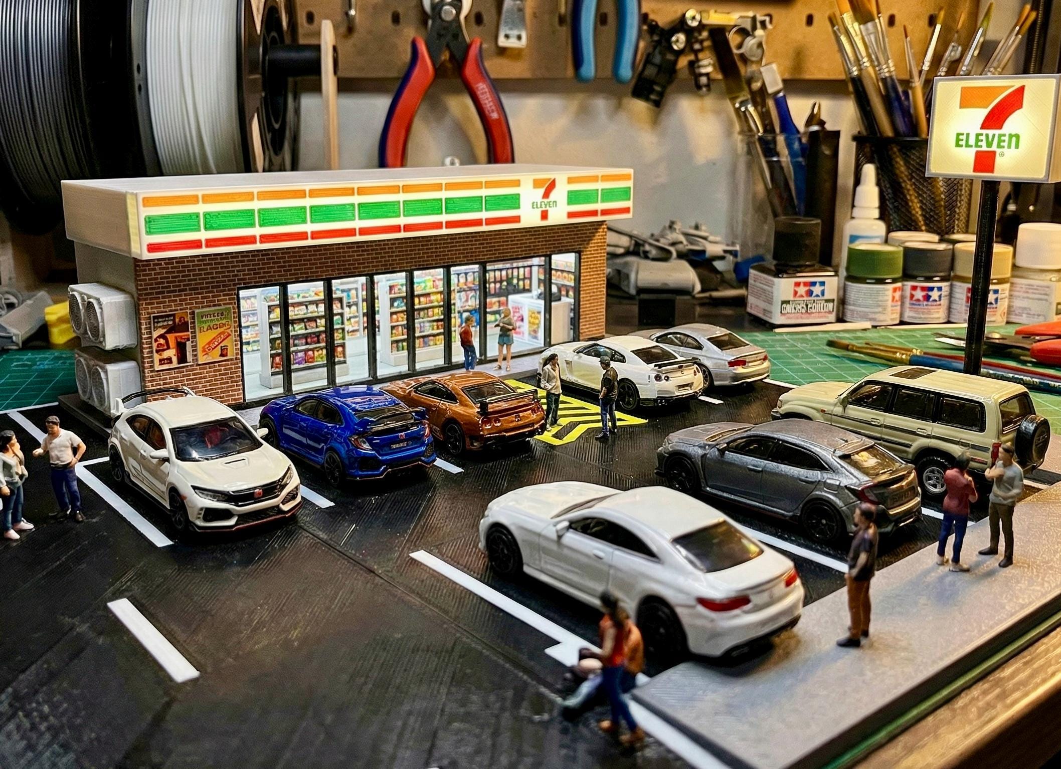 1/64 Scale JDM Konbini Diorama STL, Convenience Store Street Scene ...