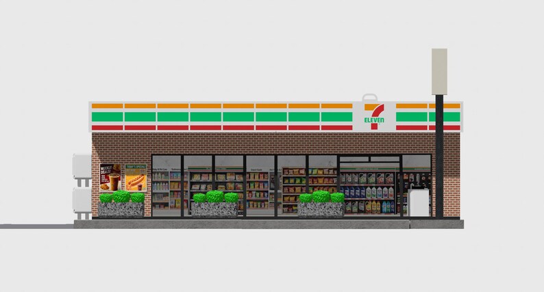 1/64 Scale JDM Konbini Diorama STL, Convenience Store Street Scene ...