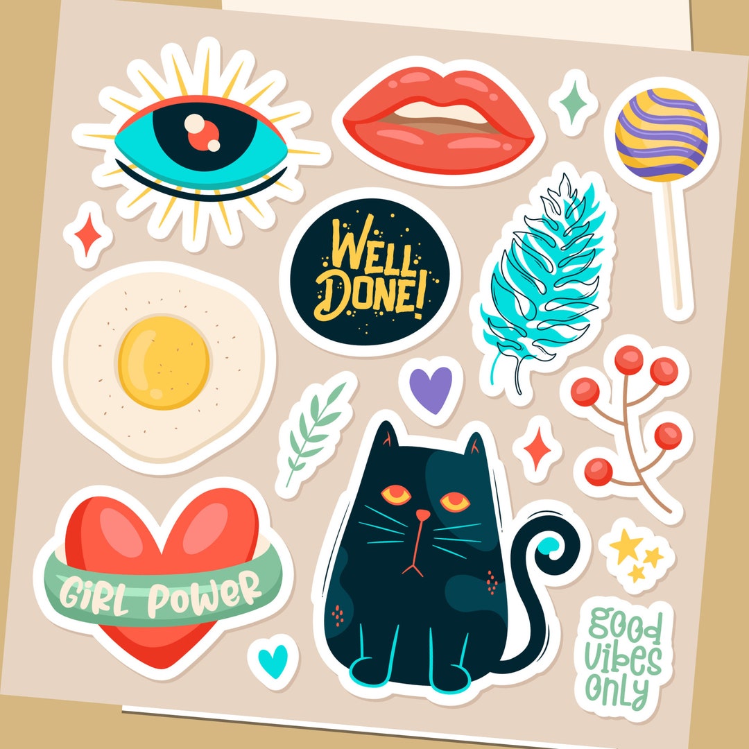 WHIMSY Delights STICKER Quartet DIGITAL Downloadable Stickers ...