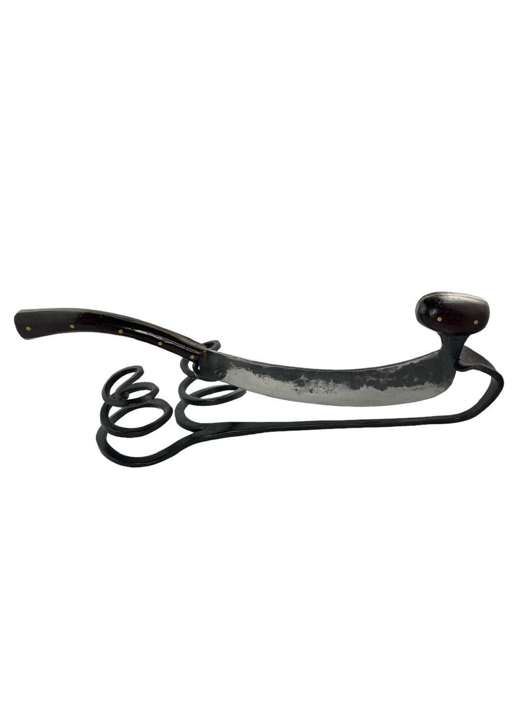 Hand Forged Chopping Knife With A Unique Two Handle Design and A Custom ...