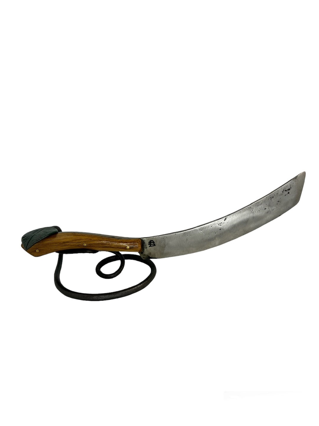 Hand Forged Long Blade Kitchen Knife With A Custom Leaf Stand - Etsy
