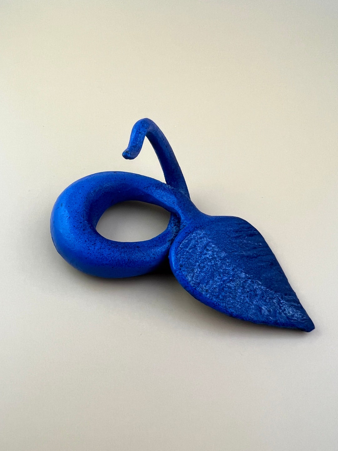 Hand Forged Blue Leaf Key/ring Holder - Etsy