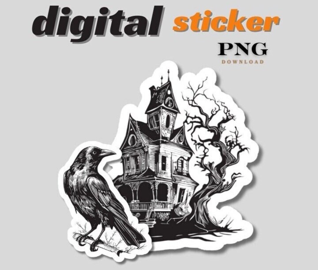 Digital Sticker, Printable Sticker, Print and Cut, Black White Stickers ...