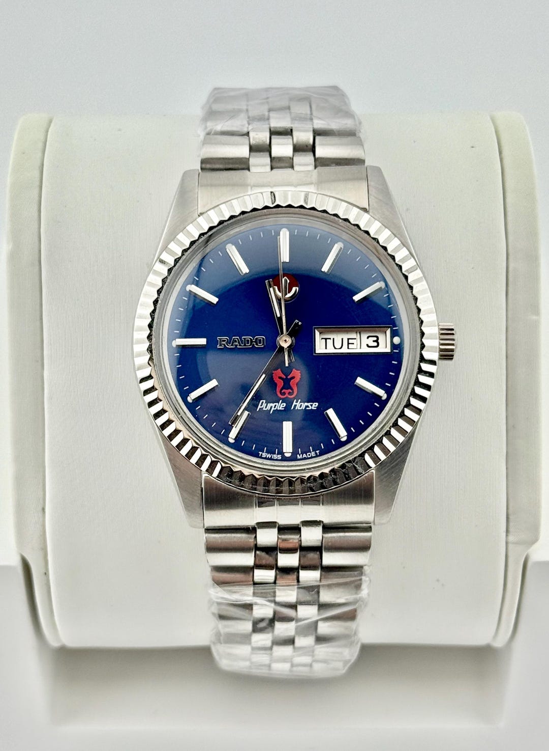 Rado Purple Horse Blue Dial Automatic Watch 2878 Swiss Movement Vintage ...