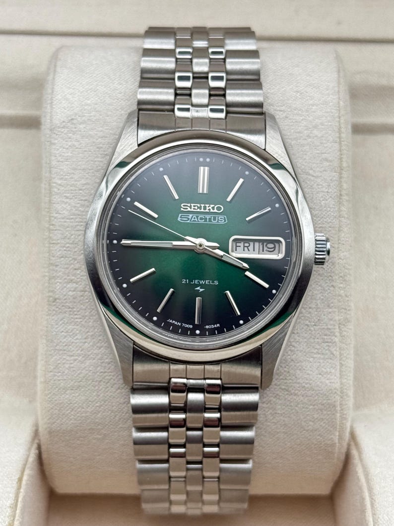 Seiko 5 Automatic 6309 Vintage Movement - Green Dial Men’s Wristwatch ...