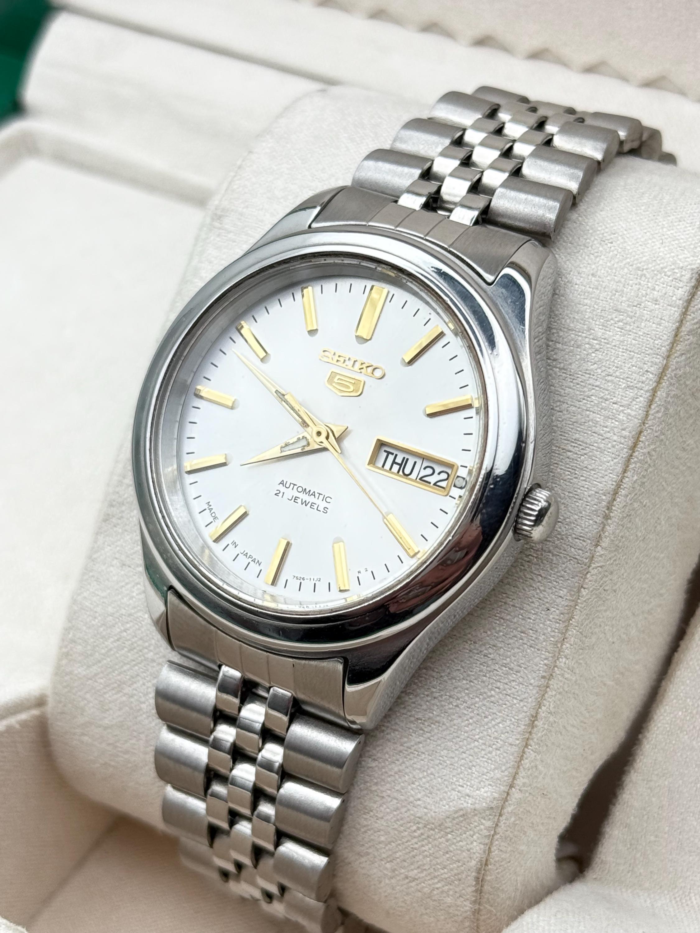 Seiko 5 Automatic 7S26 Vintage Movement White Dial Mens Wristwatch - Etsy