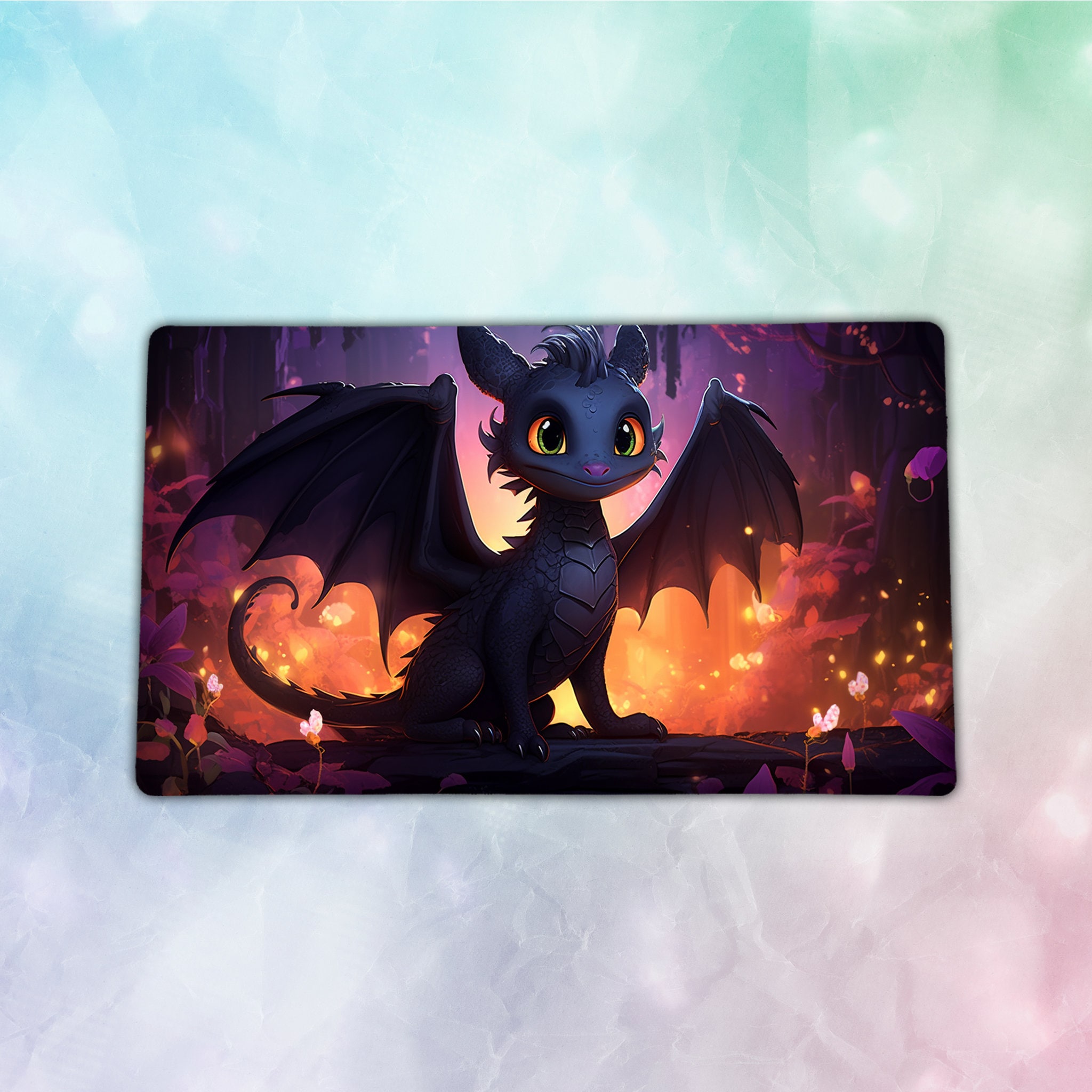 Baby Dragon Lorcana Playmat 24x14 in With Playzone Premium Playmat TCG ...